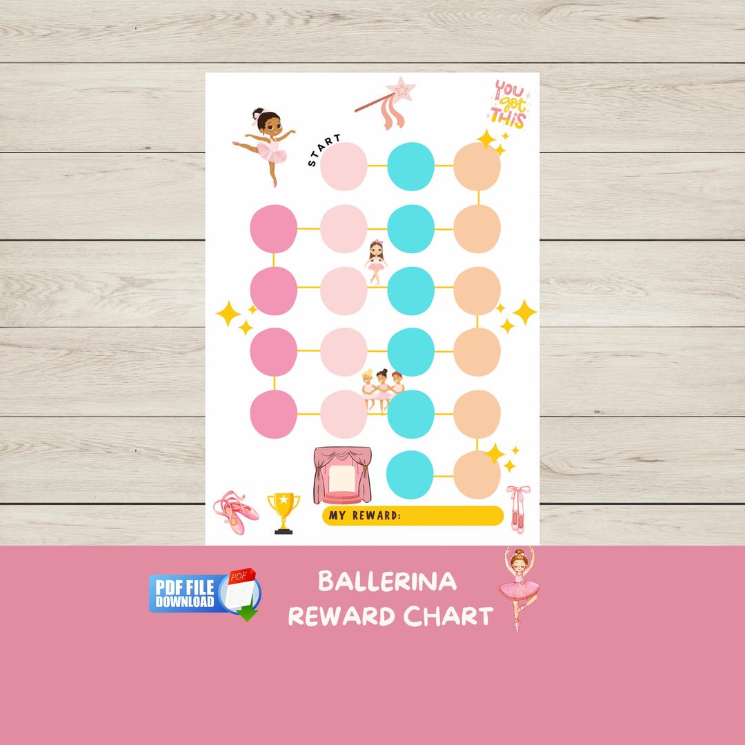 Ballerina Reward Chart Printable, Ballet Potty Chart, Sticker Chart ...