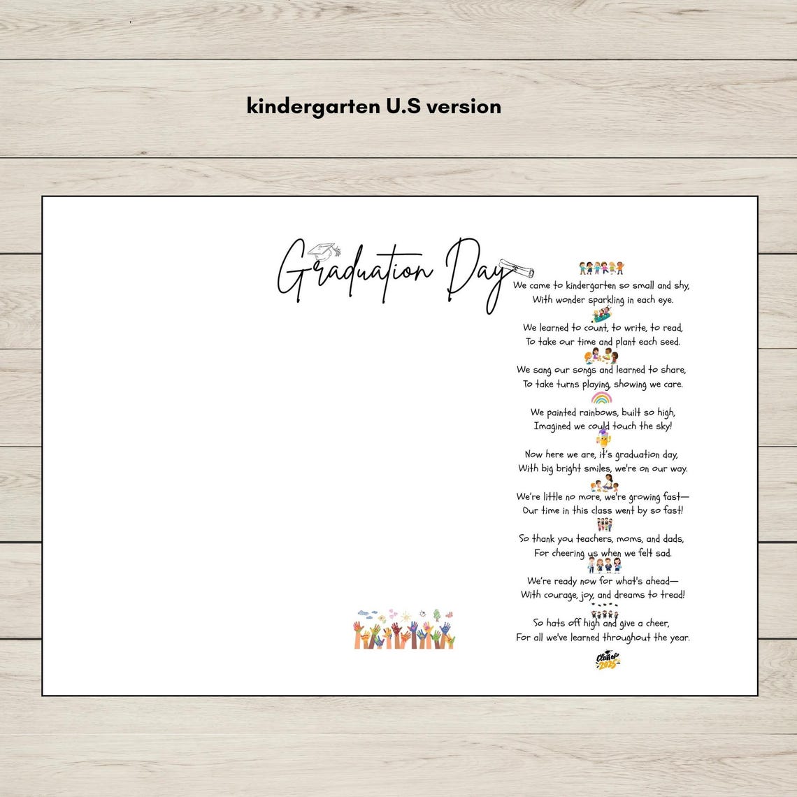 Graduation Handprint Craft Printable, Keepsake End of Year Activity for ...