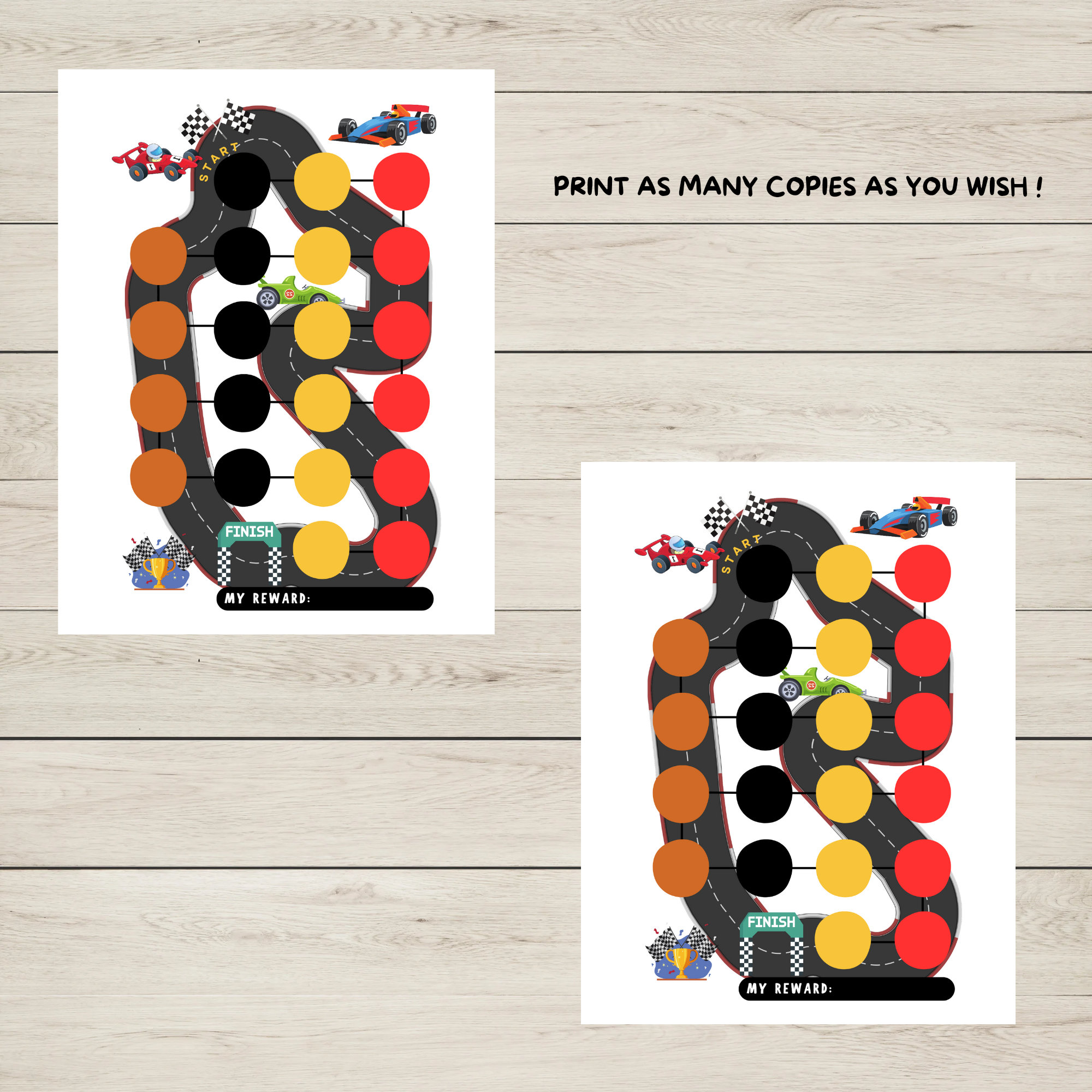 Racing Car Printable Reward Chart, Cars Sticker Chart, Chore Chart ...