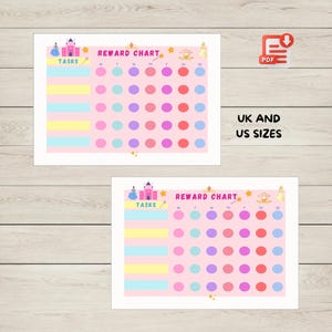 Princess Daily Chores Chart Printable, Kids Princess Sticker Reward ...