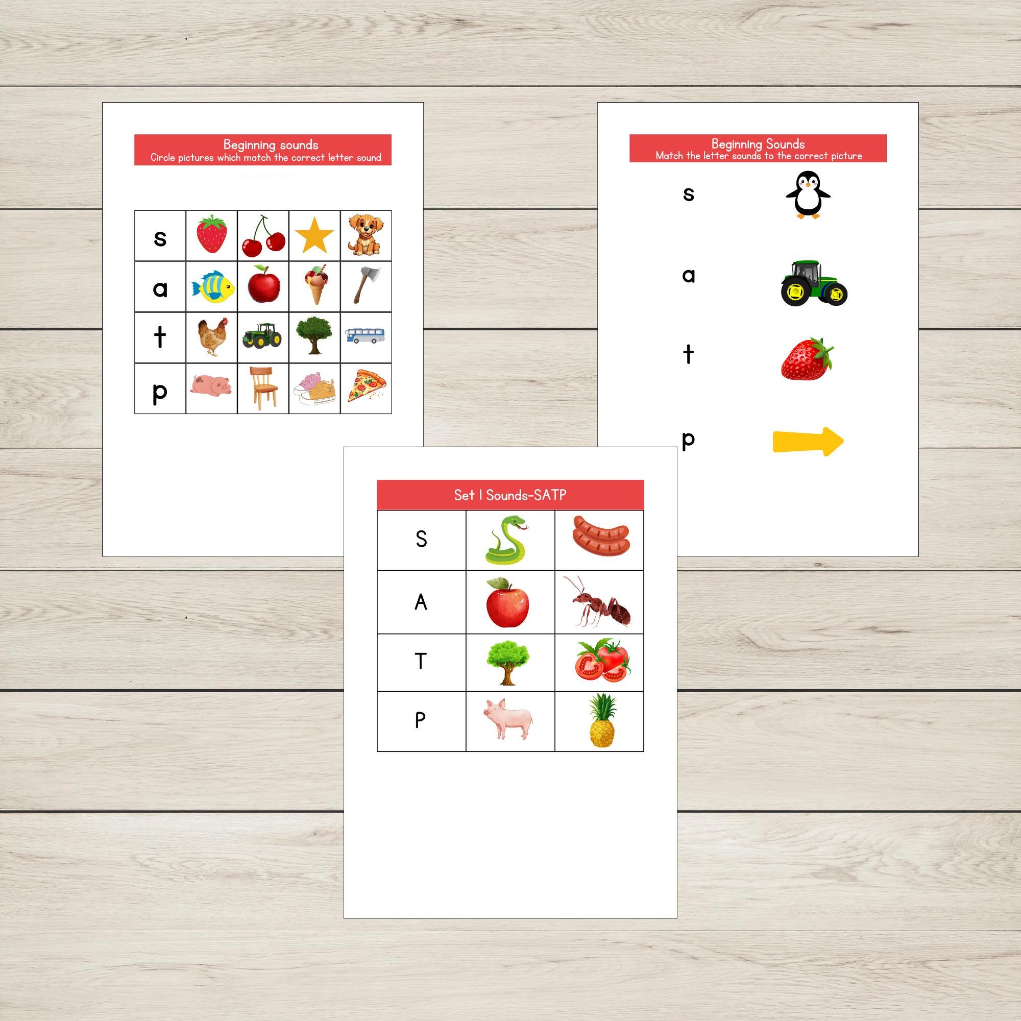 Phonics Worksheets for SATP, Initial Sounds, Handwriting Practice, CVC Words, Missing Sounds ...