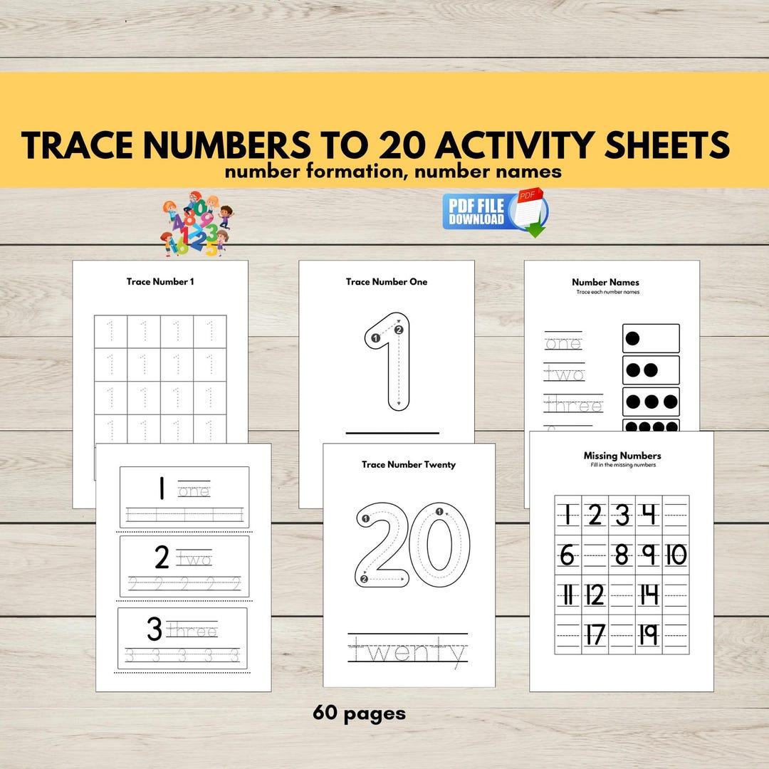 Numbers 1-20 Worksheets, Kindergarten Number Writing Practice ...