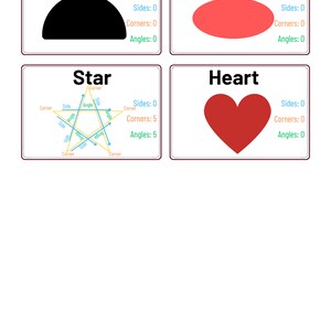 Basic 2D Shapes Flash Cards , Preschool Shape Cards, Kindergarten ...