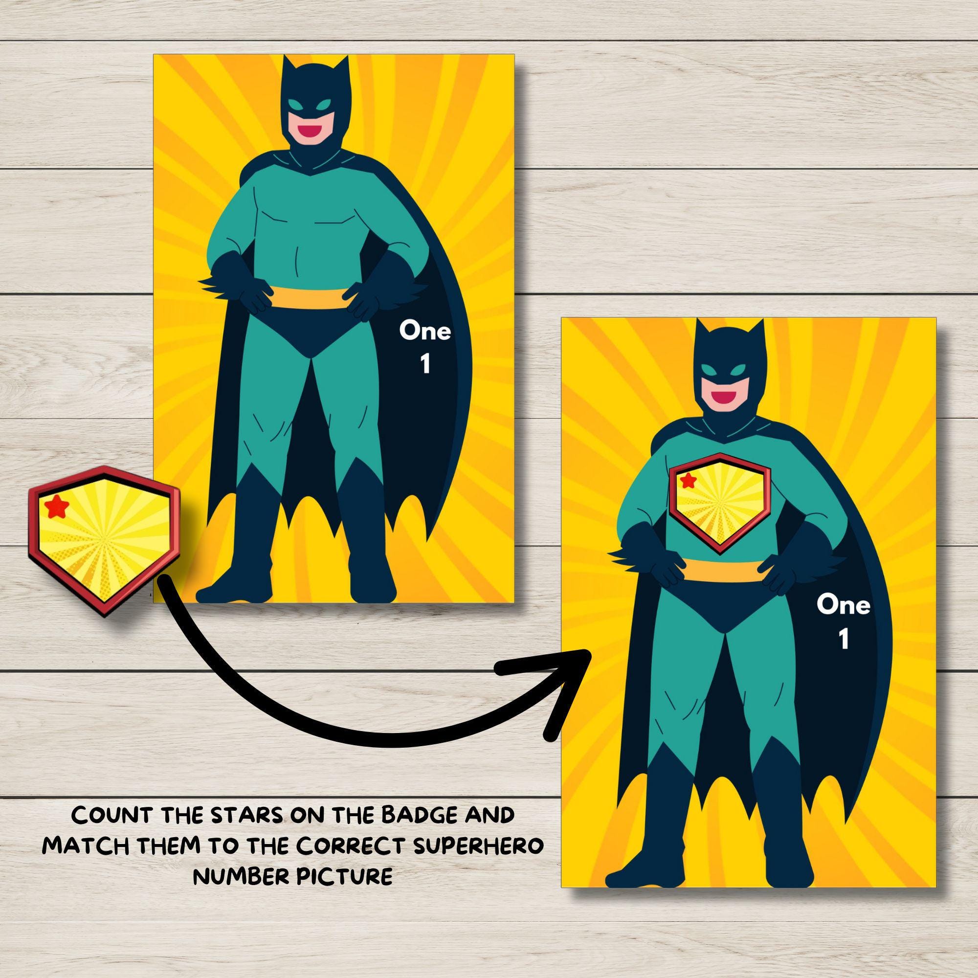 Counting 1–10 Superhero Printable Game, Preschool & Kindergarten Math ...