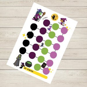 Halloween Witch Behaviour Reward Chart Printable, Kids Chore Tracker ...