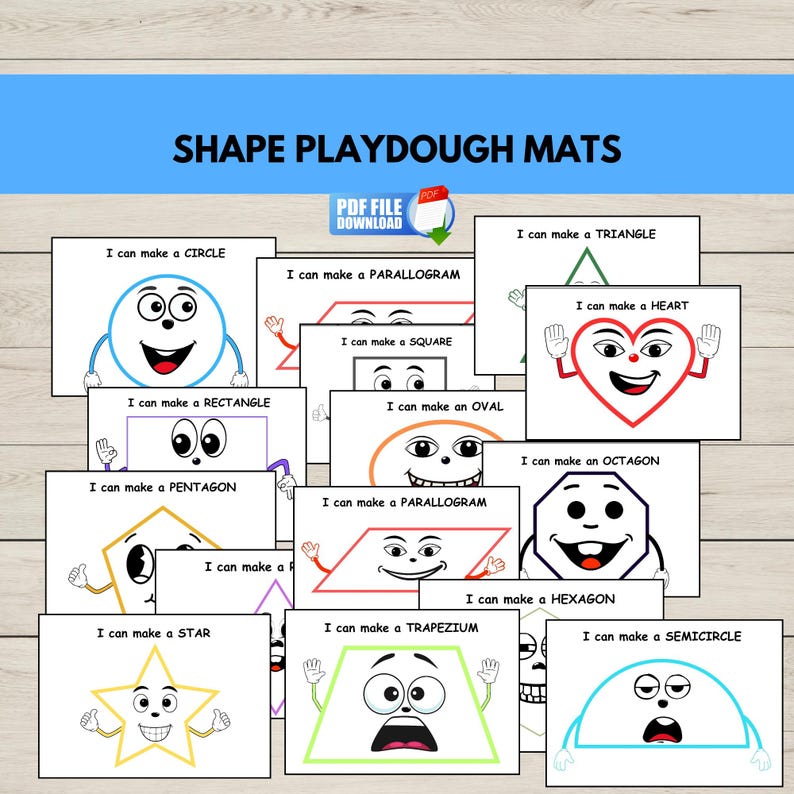 Shapes Playdough Mats Printable, Homeschool Resources, Fine Motor ...