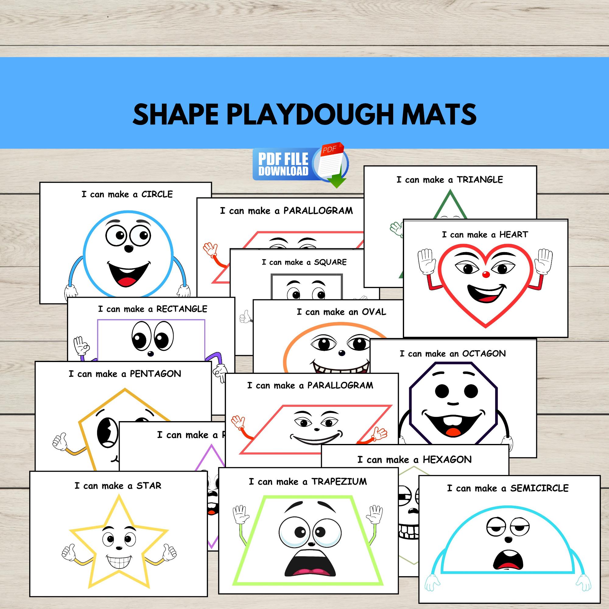 Shapes Playdough Mats Printable, Homeschool Resources, Fine Motor ...