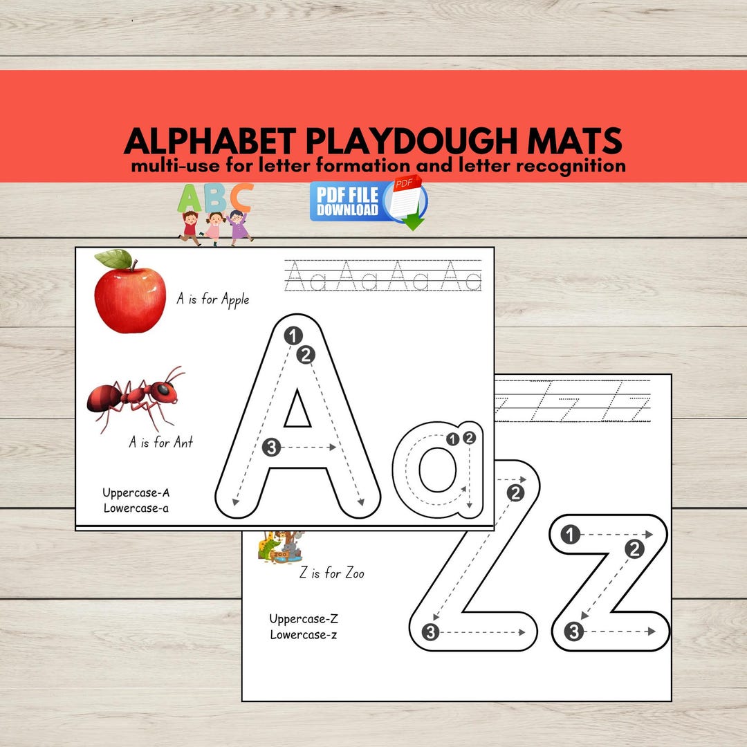 Printable Alphabet Playdough Mats, Fine Motor Skills, A-Z Alphabet ...