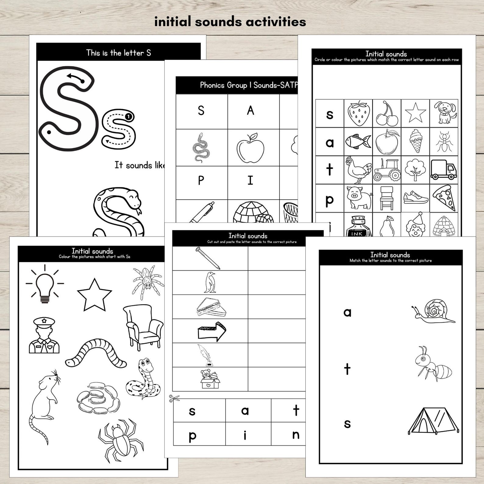 SATPIN Worksheets, Letter Sounds, CVC Words, Printable Group 1 Phonics ...