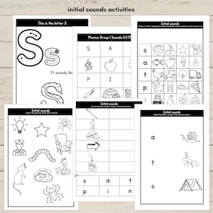 SATPIN Phonics Worksheets, Beginning Sounds and CVC Words Activities ...