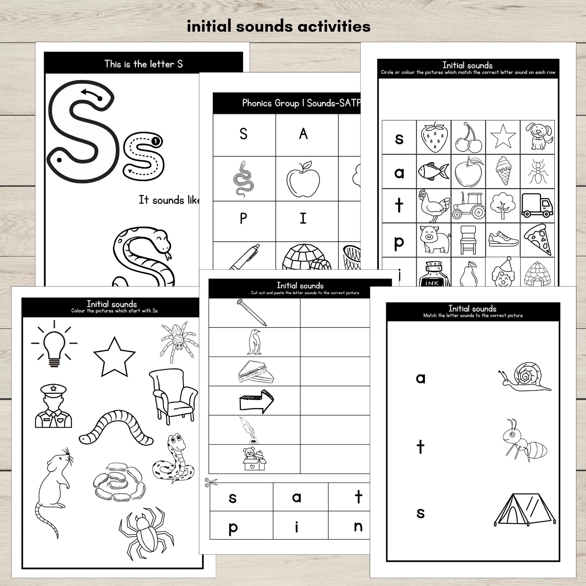 SATPIN Worksheets, Letter Sounds, CVC Words, Printable Group 1 Phonics ...