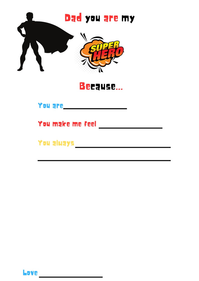 Daddy is My Hero Gift Card, Fathers Day Card, Superhero Gift for Dad ...