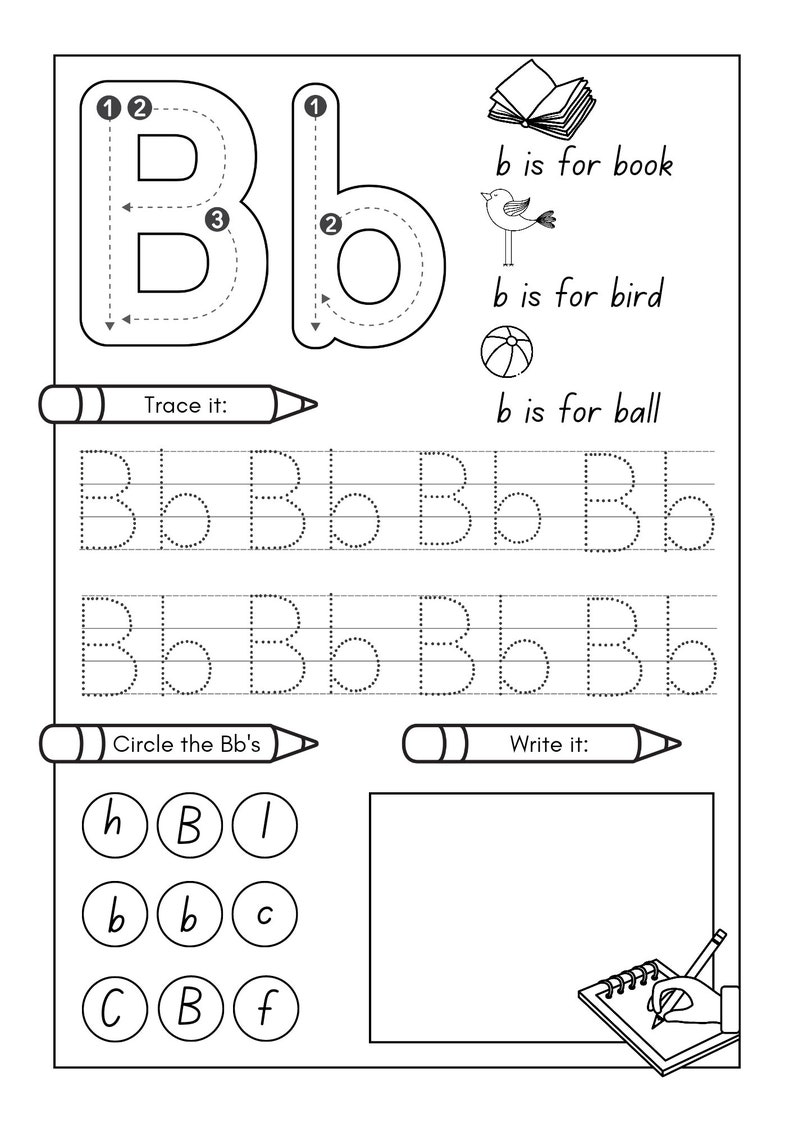 Alphabet Letter Tracing Worksheets, ABC Order Sheets, Printable A to Z ...