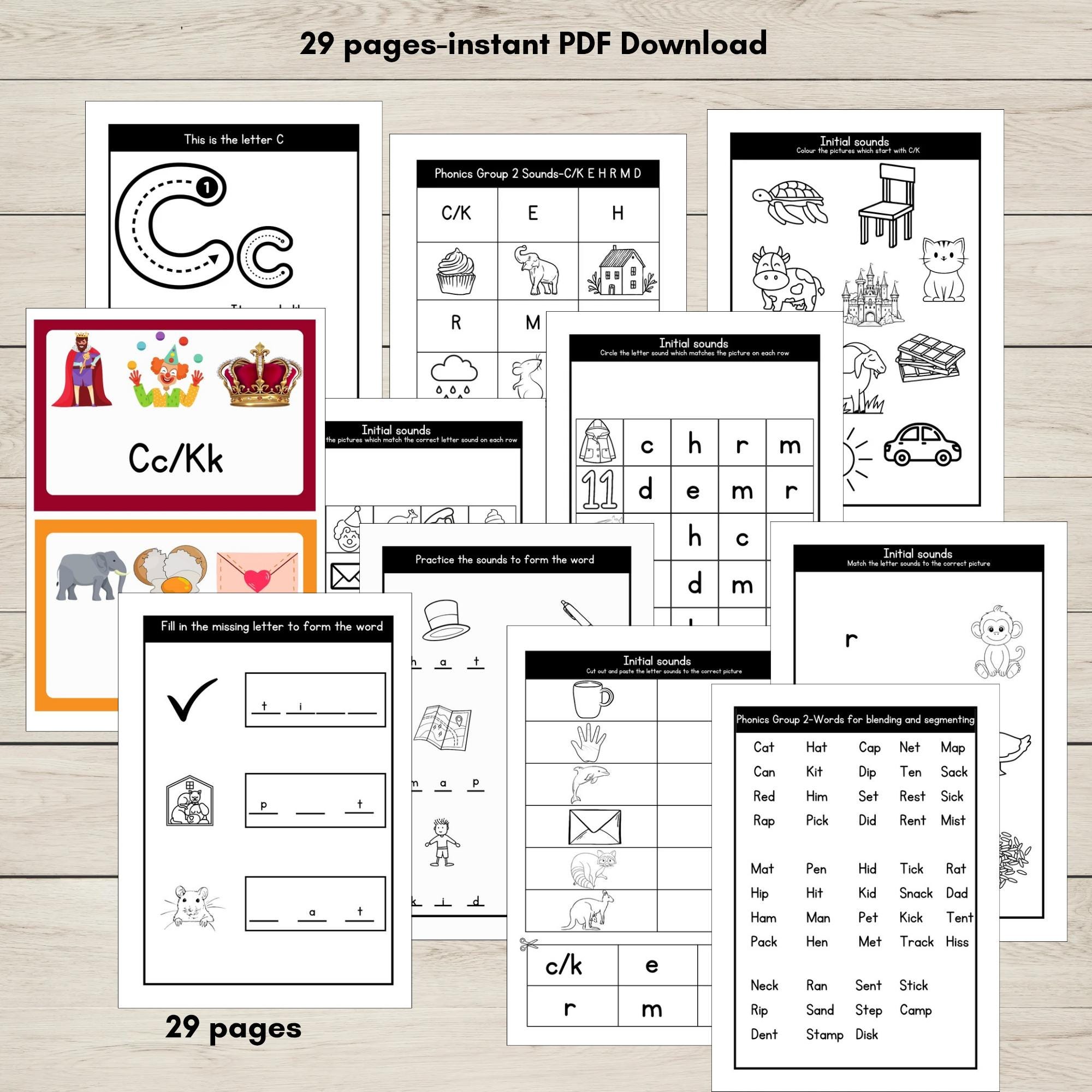Phonics Group 2 CKEHRMD Worksheets, Letter Sounds, CVC Words, Preschool ...