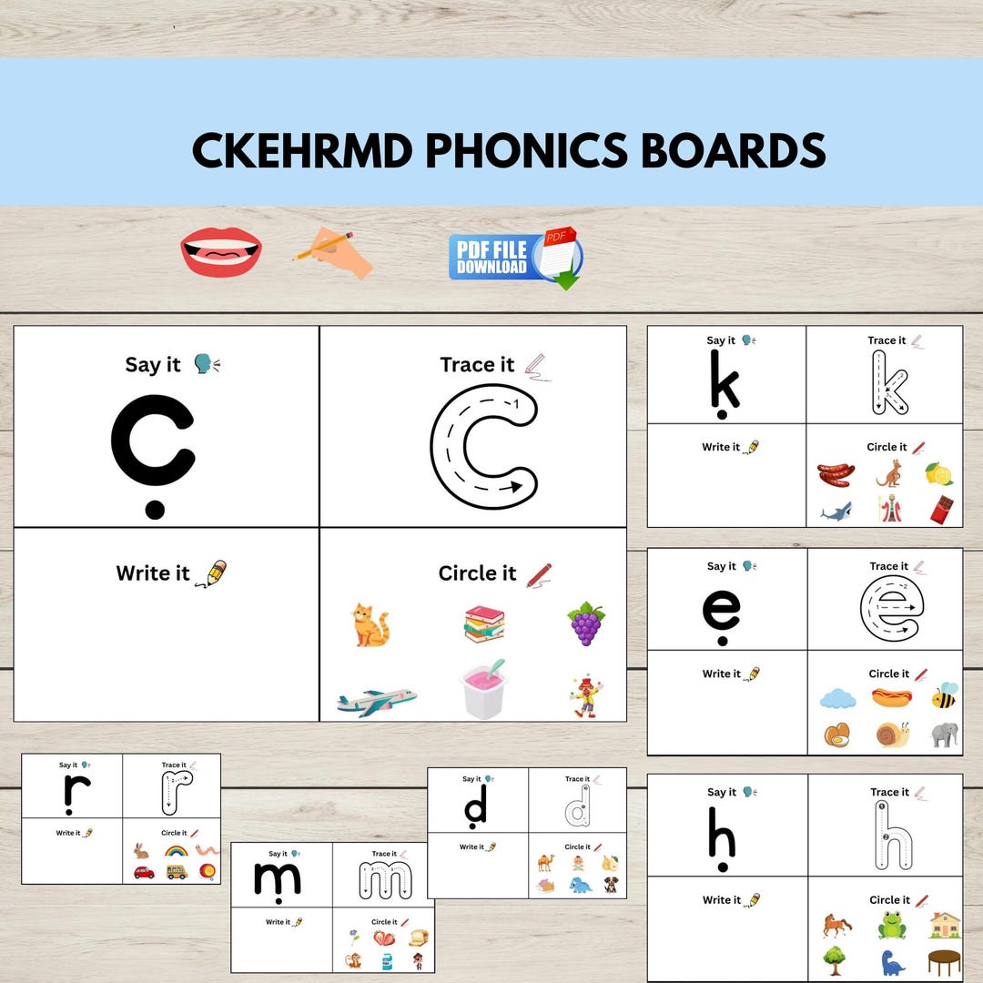 CKEHRMD Phonics Activity Cards, Printable Initial Sounds Group 2 ...
