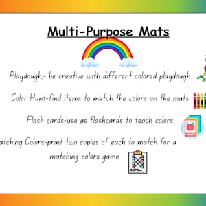 Colours Play Dough Mats Printable, Colours Learning Resource, Color ...