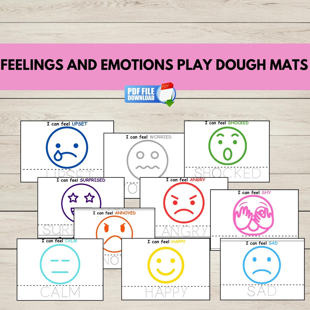 Feelings and Emotions Playdough Mats Printable, Play Doh Resources, I ...