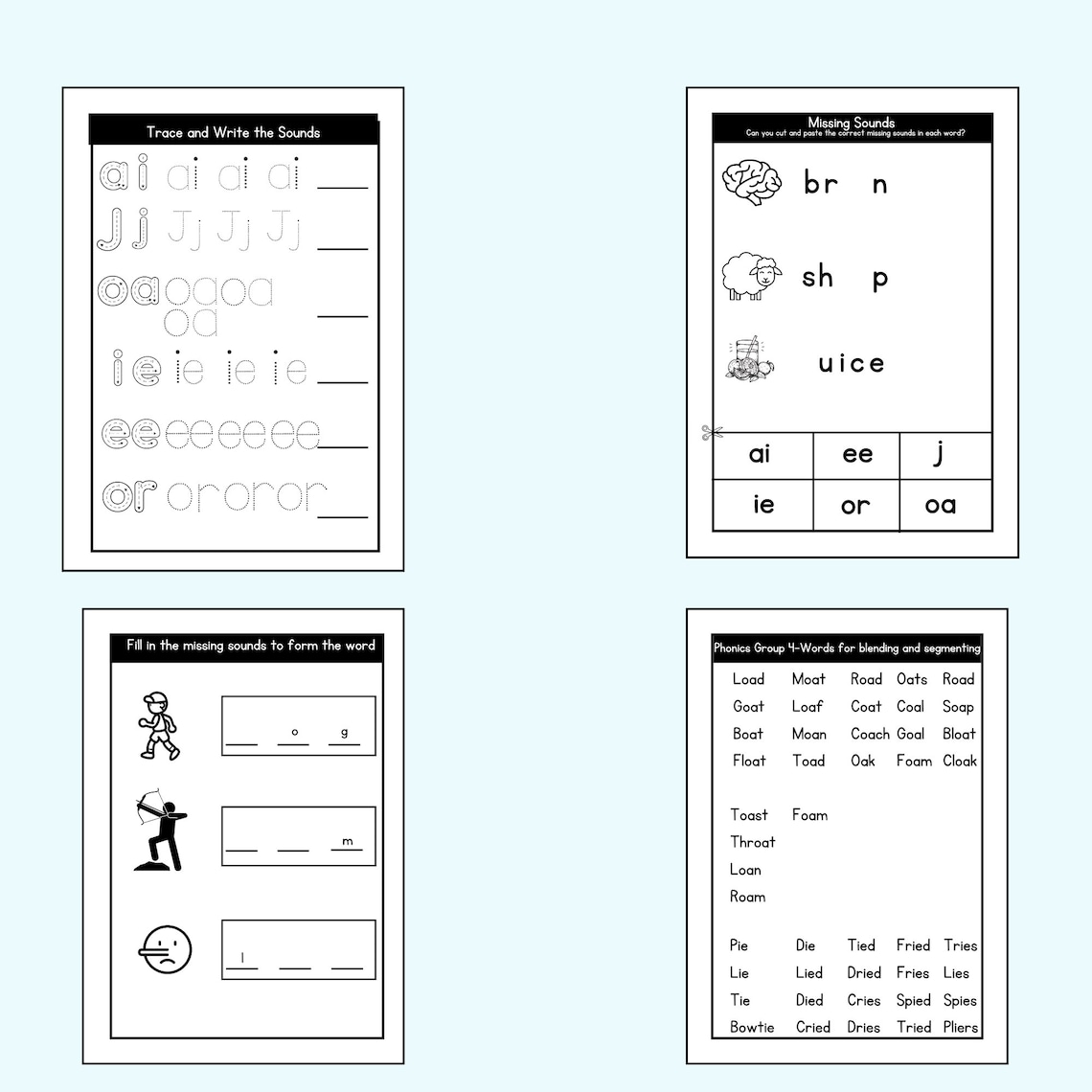 Phonics Activity Bundle, Jolly Phonics Groups 1-4, Preschool Printables ...