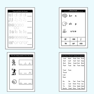 Phonics Learning Bundle, Phonics Groups 1-4 Worksheets, Homeschool ...