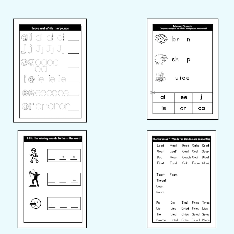 Phonics Activity Bundle, Jolly Phonics Groups 1-4, Preschool Printables ...