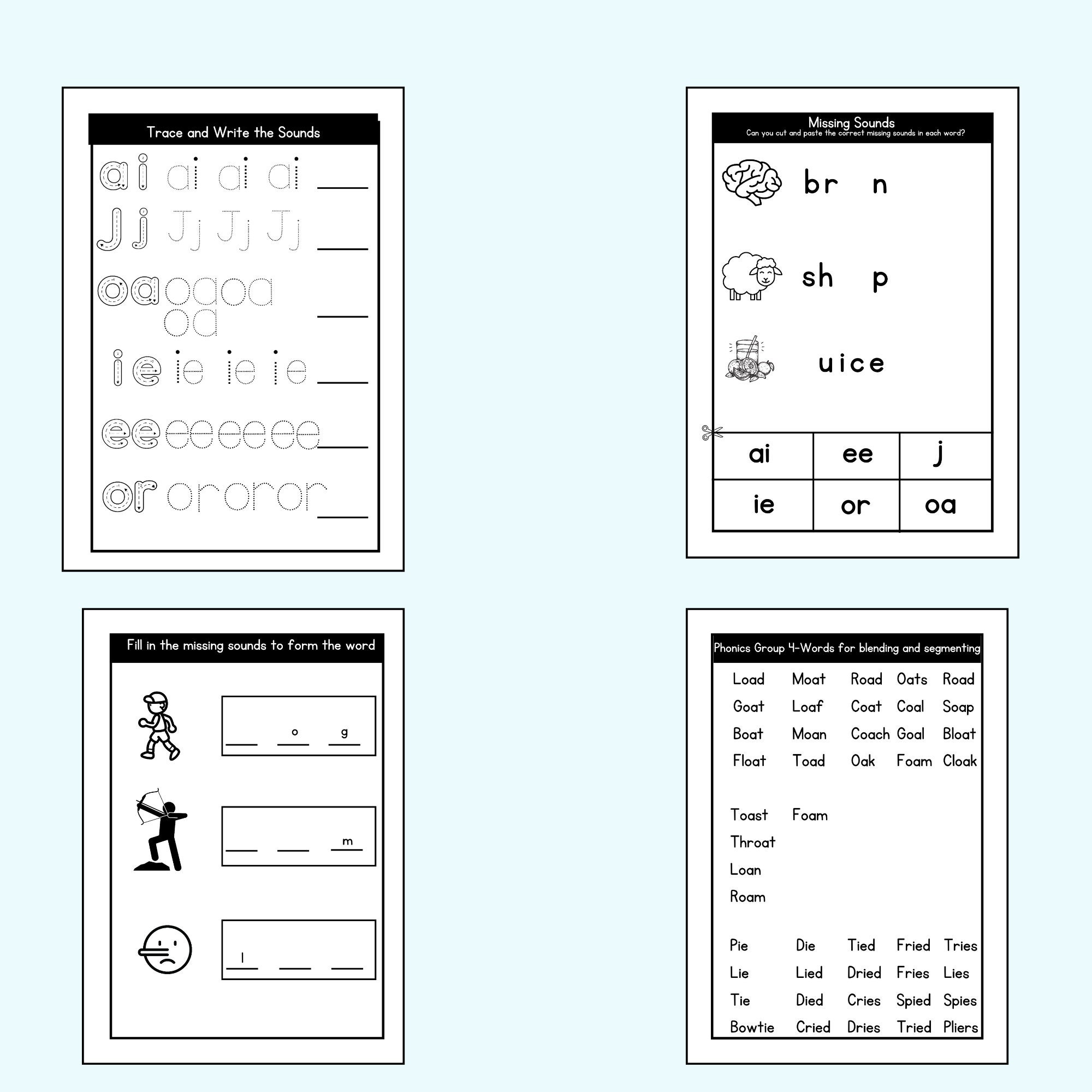 Phonics Activity Bundle, Jolly Phonics Groups 1-4, Preschool Printables, Trace Write Letters ...