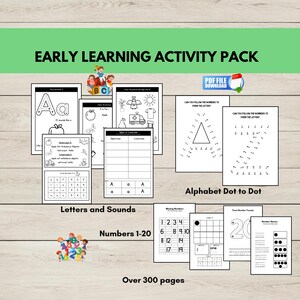 Early Learning Math and Literacy Activity Bundle Pack, Preschool ...