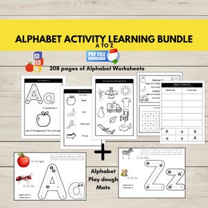 Alphabet Activity Learning Bundle, Preschool ABC Letter Tracing ...