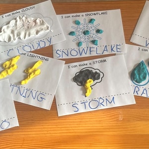 Weather Play Dough Mats, Printable Weather Visual Activity Mats ...