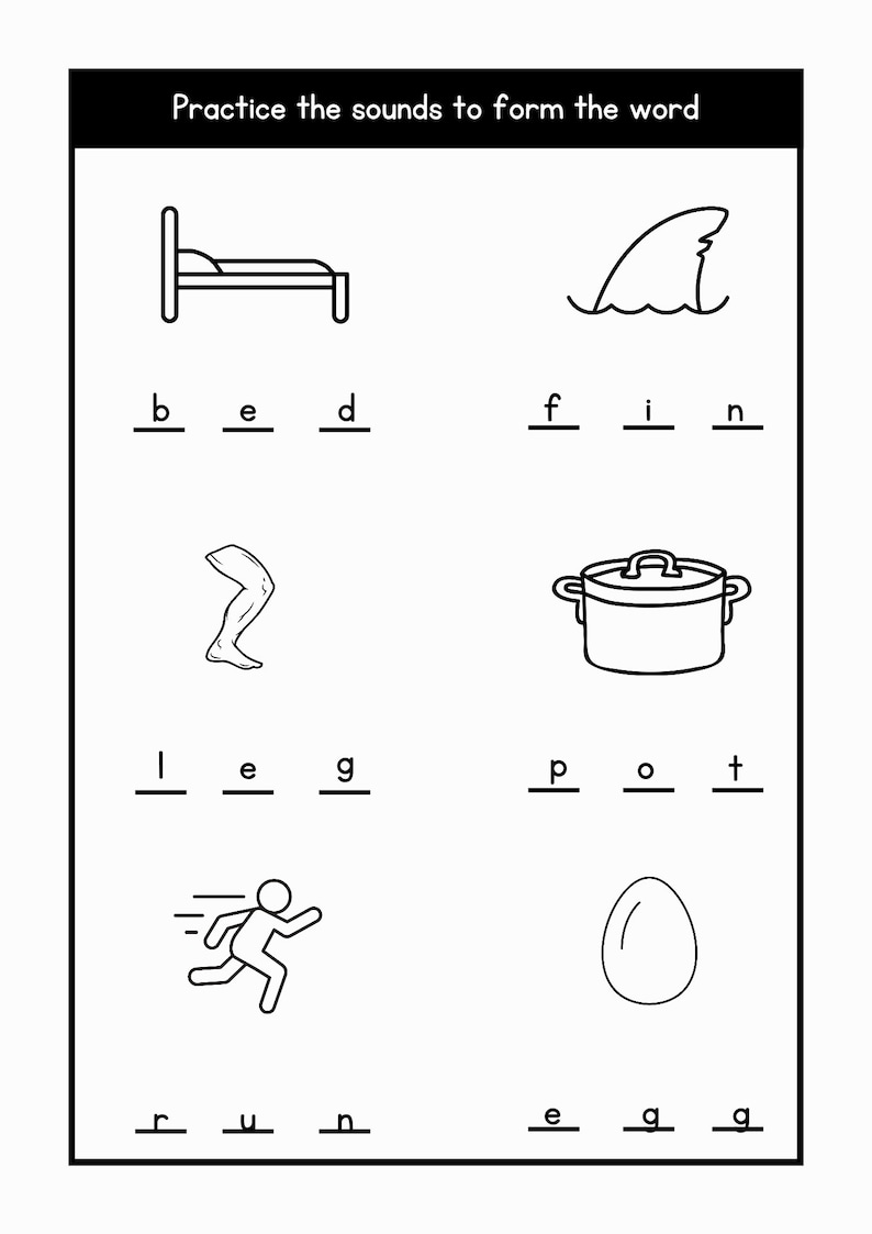 Jolly Phonics Group 3 Activity Sheets, Letter Sounds, Cvc Words ...