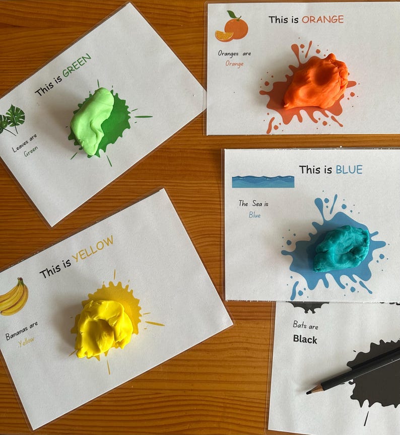 Colours Play Dough Mats Printable, Colours Learning Resource, Color ...