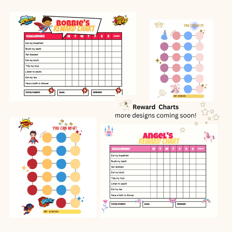 Kids Sticker Reward Chart princess Chart Preschool Toddler Behaviour ...