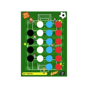 Football Reward Chart, Sticker Chart, Toddler, Preschool Kids, Potty ...