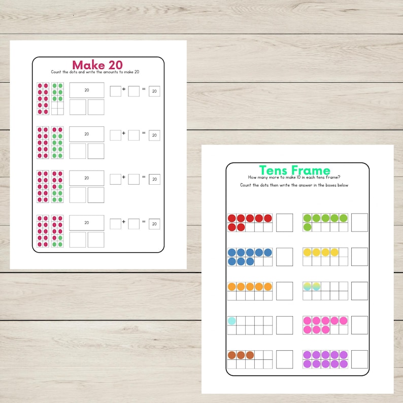 Early Years Maths Addition to 20 Worksheets, Matching Number to ...