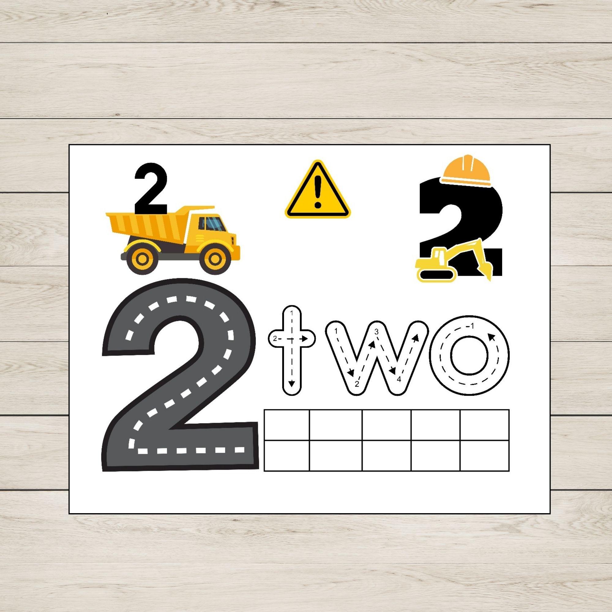 Construction Themed Numbers 1-10 Play Dough Mats, Preschool Fine Motor ...