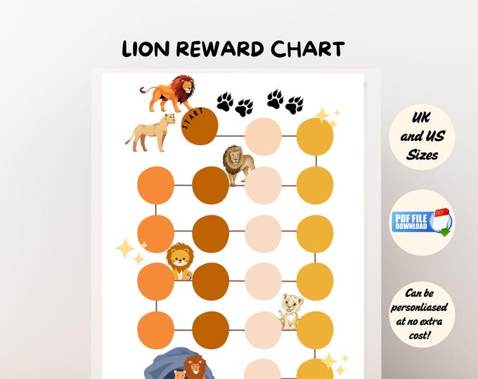 Lion King Reward Chart for Kids, Jungle Reward Chart, Simba, Musafa ...