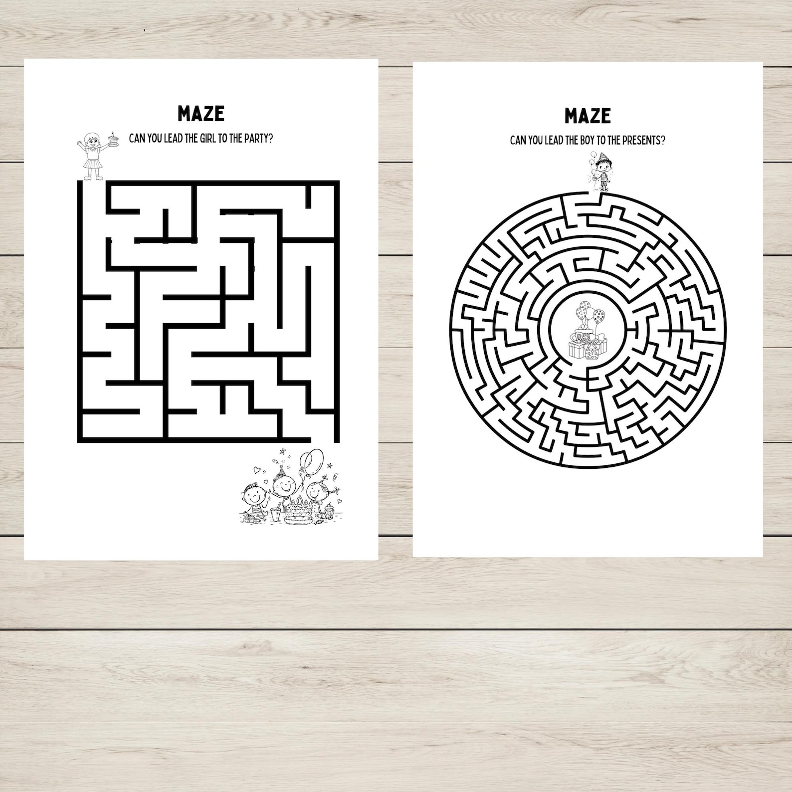 Birthday Activity Book for Kids, Printable Kids Birthday Party Favor ...