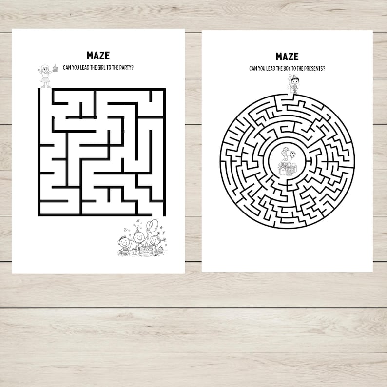 Birthday Activity Book for Kids, Printable Kids Birthday Party Favor ...