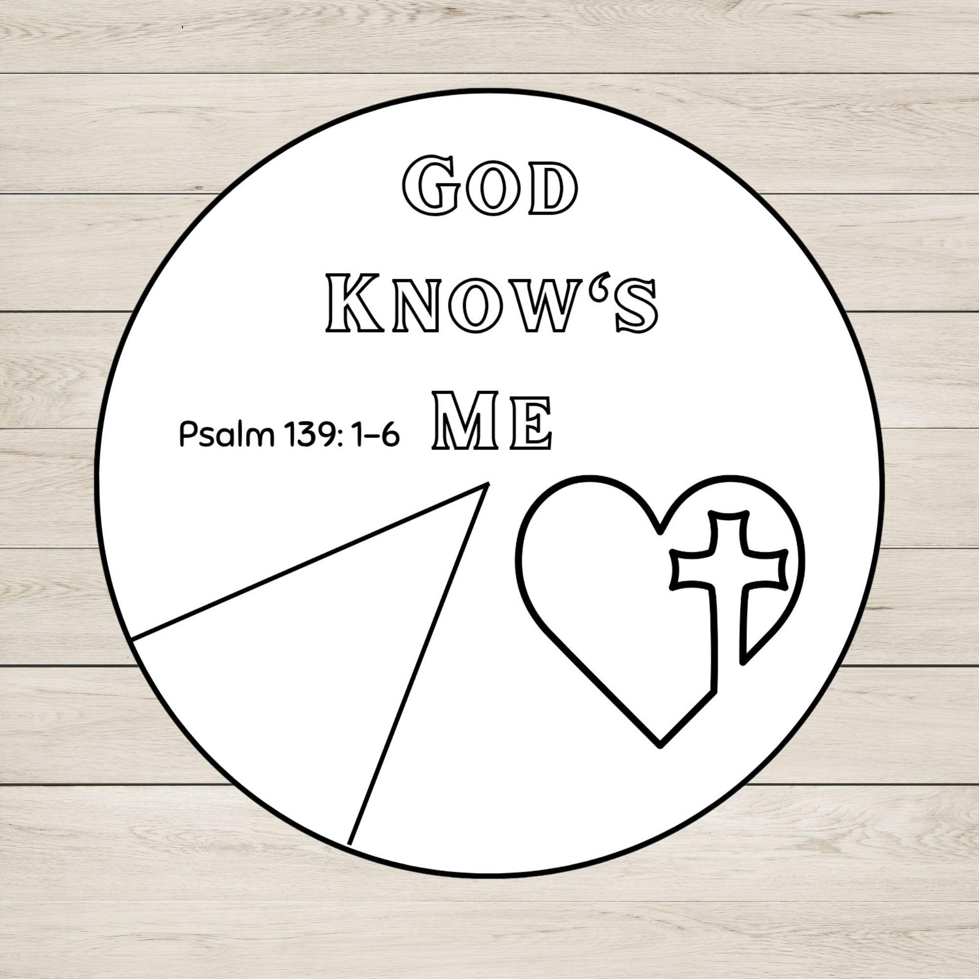 Psalm 139 Bible Craft, God Knows Me Coloring Wheel, Sunday School Craft ...
