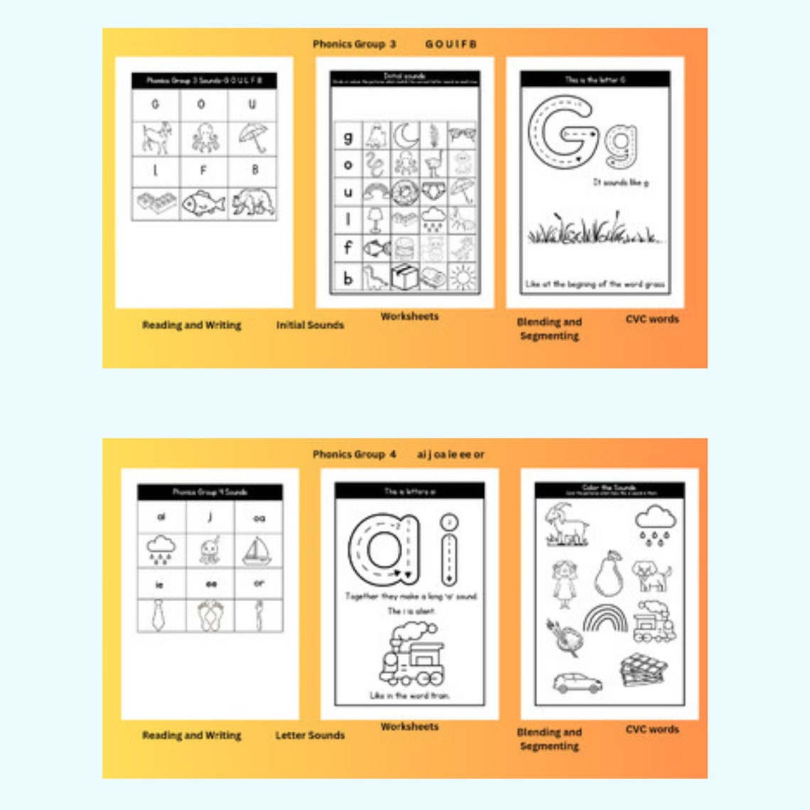 Phonics Activity Bundle, Jolly Phonics Groups 1-4, Preschool Printables ...