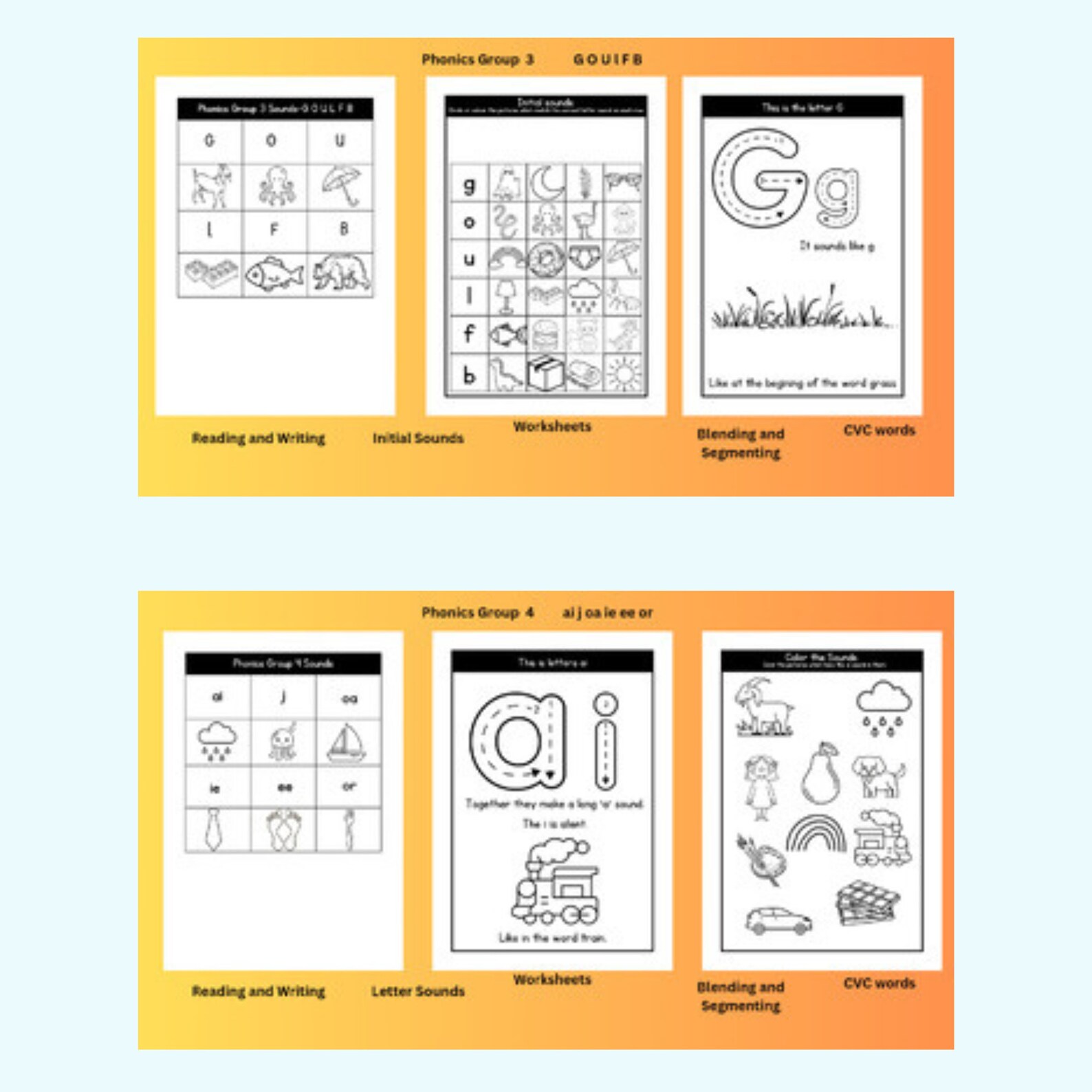 Phonics Activity Bundle, Jolly Phonics Groups 1-4, Preschool Printables ...