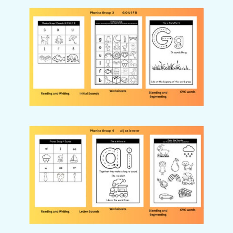 Phonics Activity Bundle, Jolly Phonics Groups 1-4, Preschool Printables ...