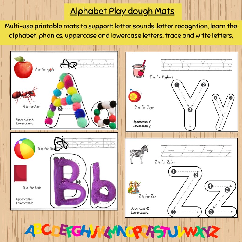 Alphabet Activity Learning Bundle, Preschool Abc Tracing, Kindergarten ...