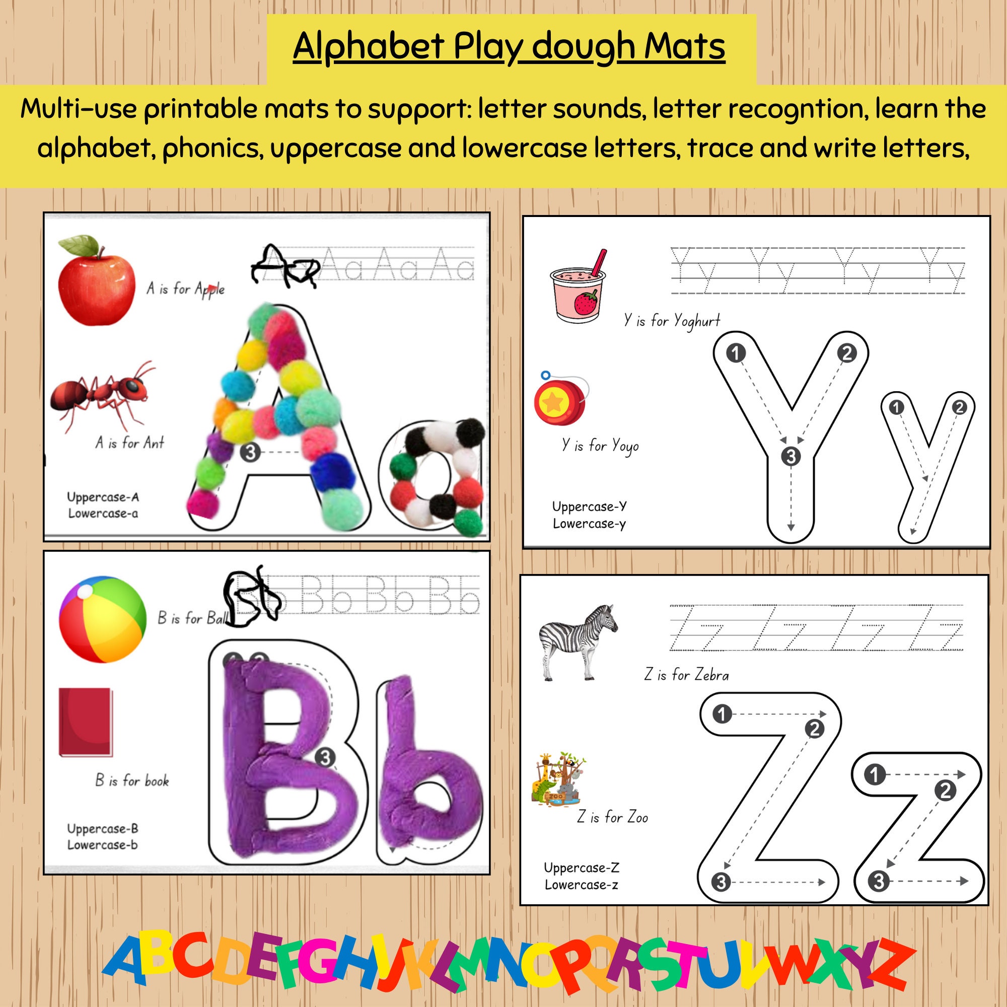 Alphabet Activity Learning Bundle, Preschool ABC Letter Tracing ...