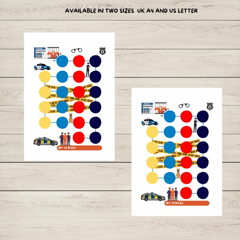 Printable Police Reward Chart for Kids, Police Officer Behaviour ...
