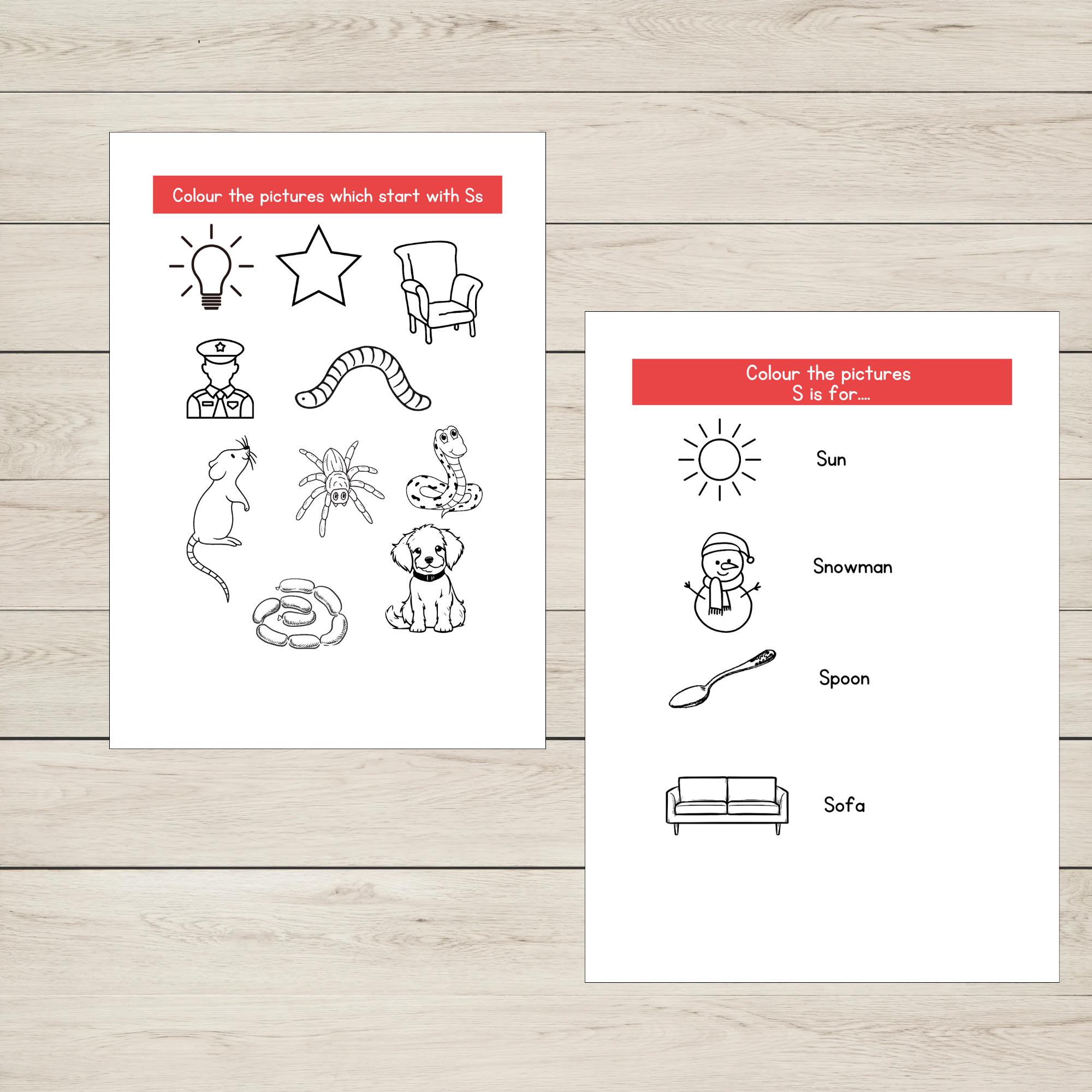 Phonics Worksheets for SATP, Initial Sounds, Handwriting Practice, CVC ...