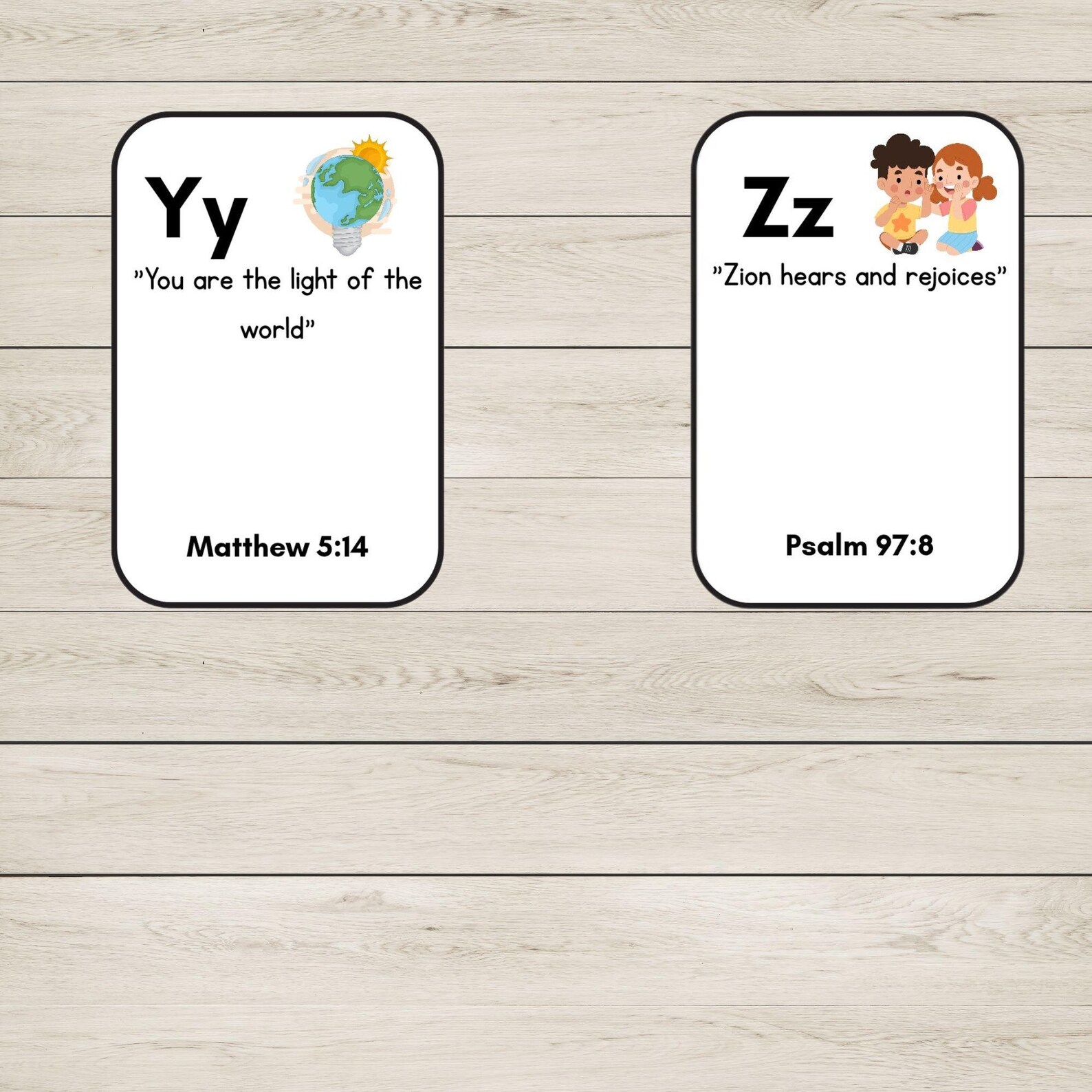 Bible Scripture Cards for Kids, Alphabet Bible Verse Cards, Printable ...