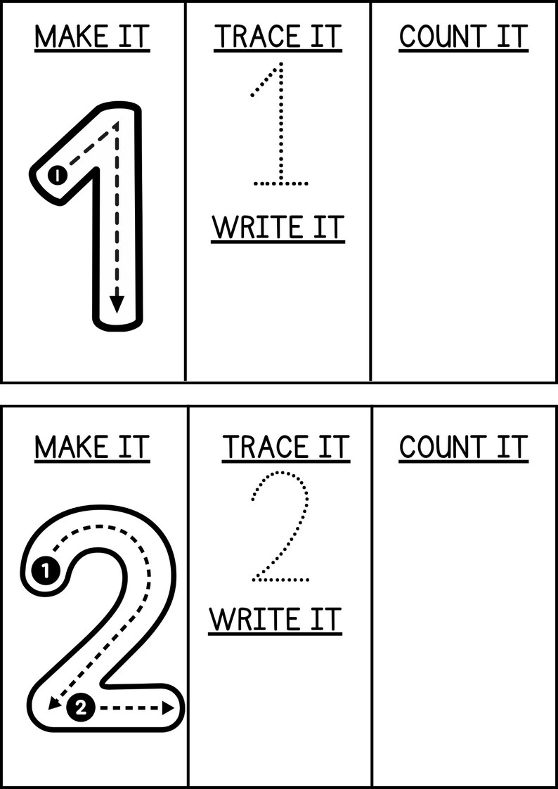 Printable Playdough Mats Numbers 1-20, Number Activity Mats, Homeschool ...