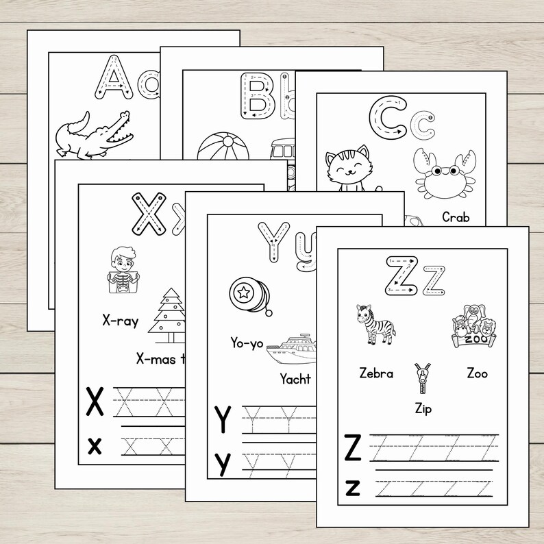 ABC Letter Tracing Activity Sheets, A to Z Worksheets, Preschool ...