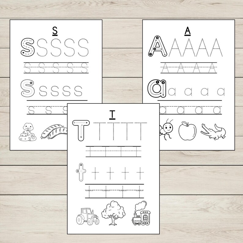 SATPIN Letter Practice Activity Sheets, SATPIN Handwriting Worksheets ...