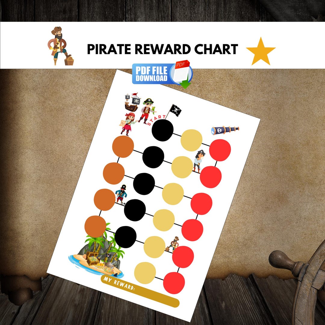 Pirates Reward Chart Printable, Pirate Behaviour Chart, Potty Training ...
